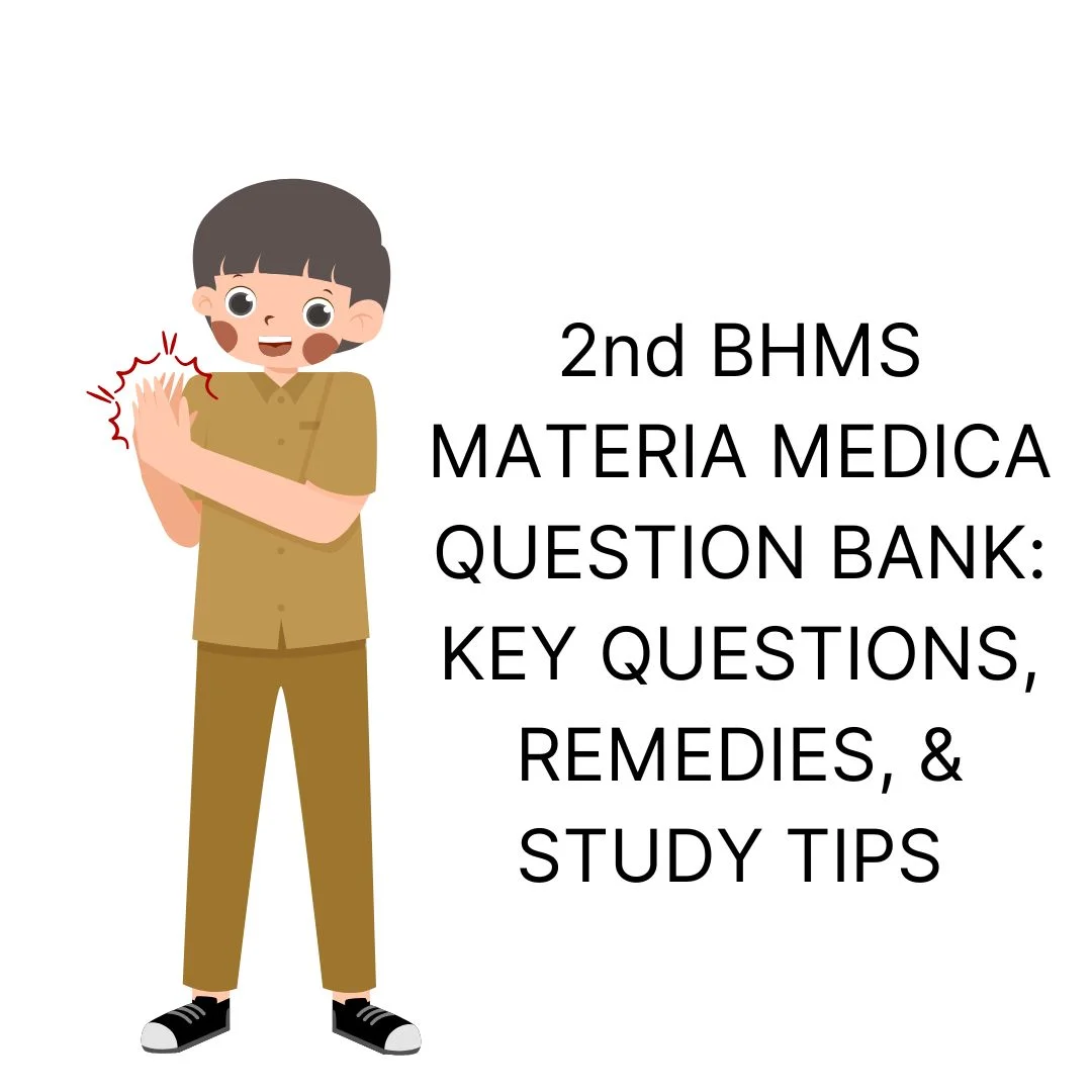 2nd BHMS MATERIA MEDICA QUESTION BANK: KEY QUESTIONS, REMEDIES, AND ...